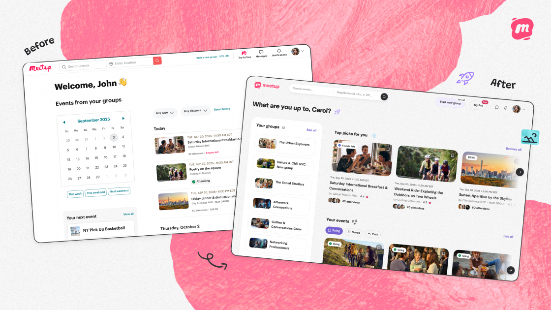 Meetup’s new design for a new era of making connections